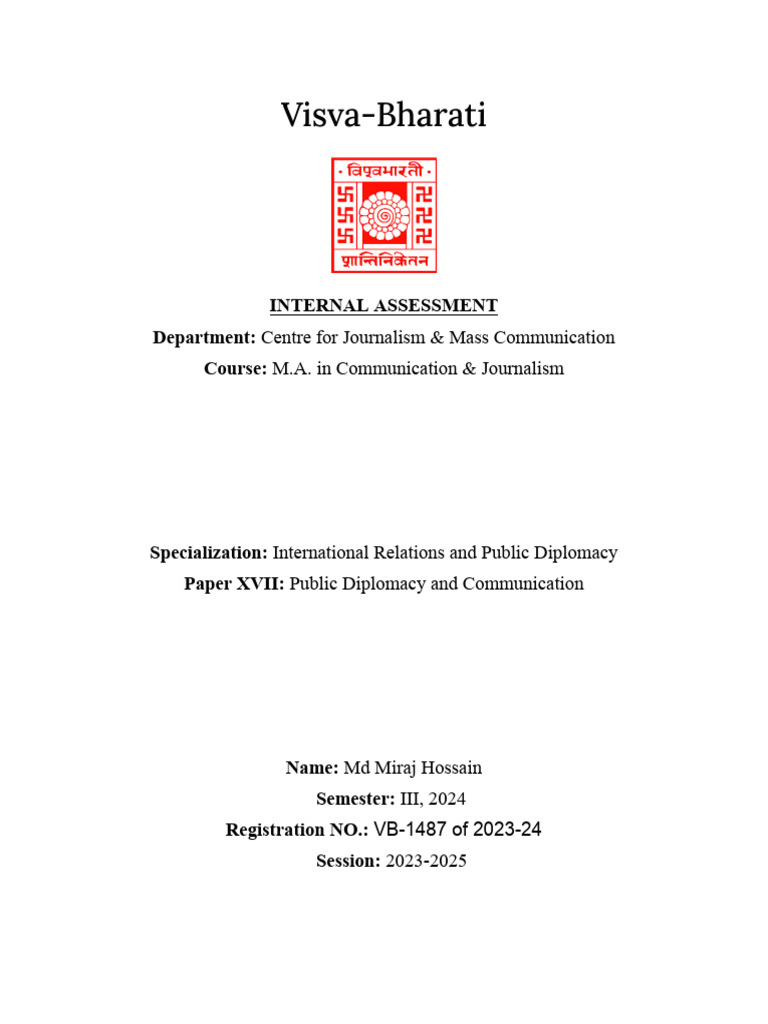 Paper XVII - Internal Assessment | PDF | Propaganda