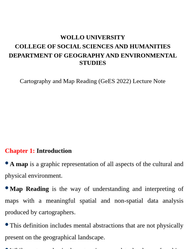 Introduction to Cartography and Map Reading | PDF | Cartography | Map