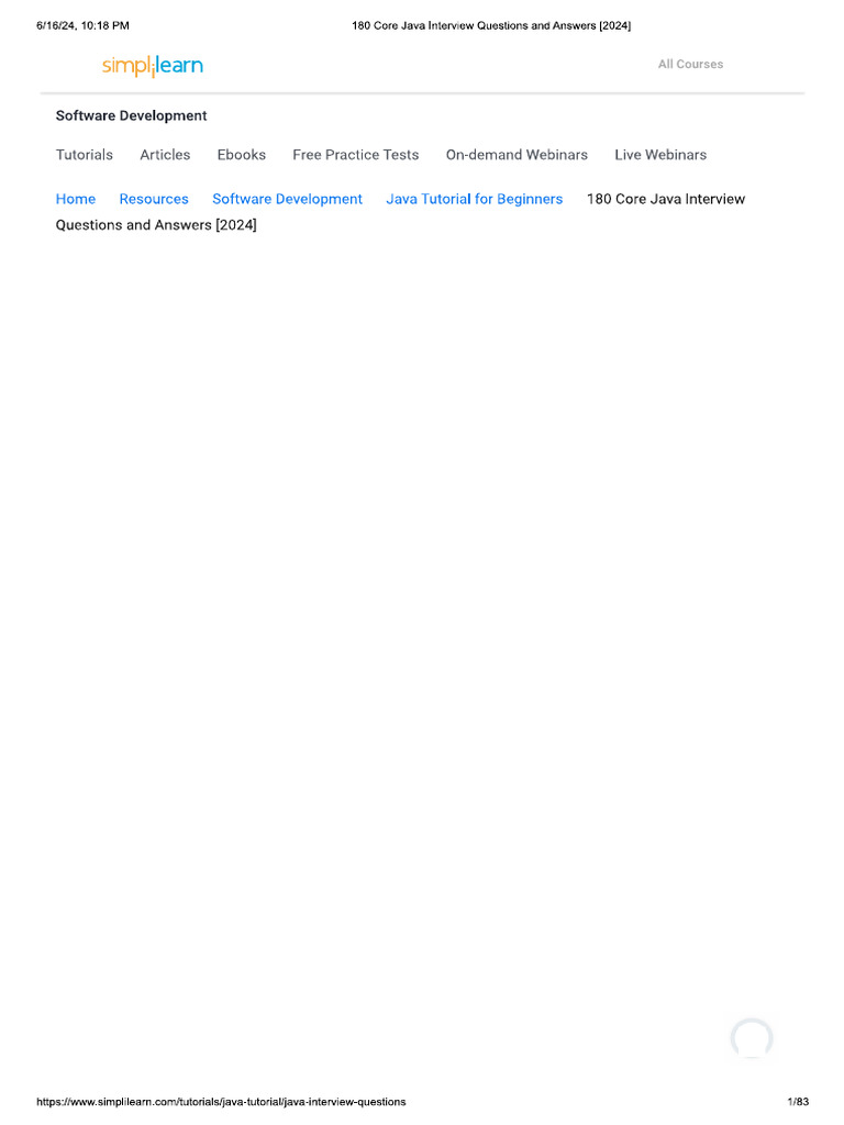 Simplylearn Java | PDF