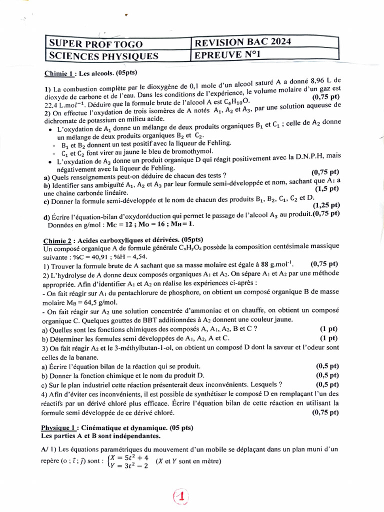 Physique Chimie Tle C-D | PDF