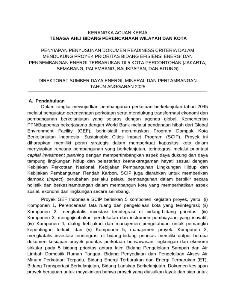 DRAFT KAK 2025 TA PWK SCIP Rev | PDF