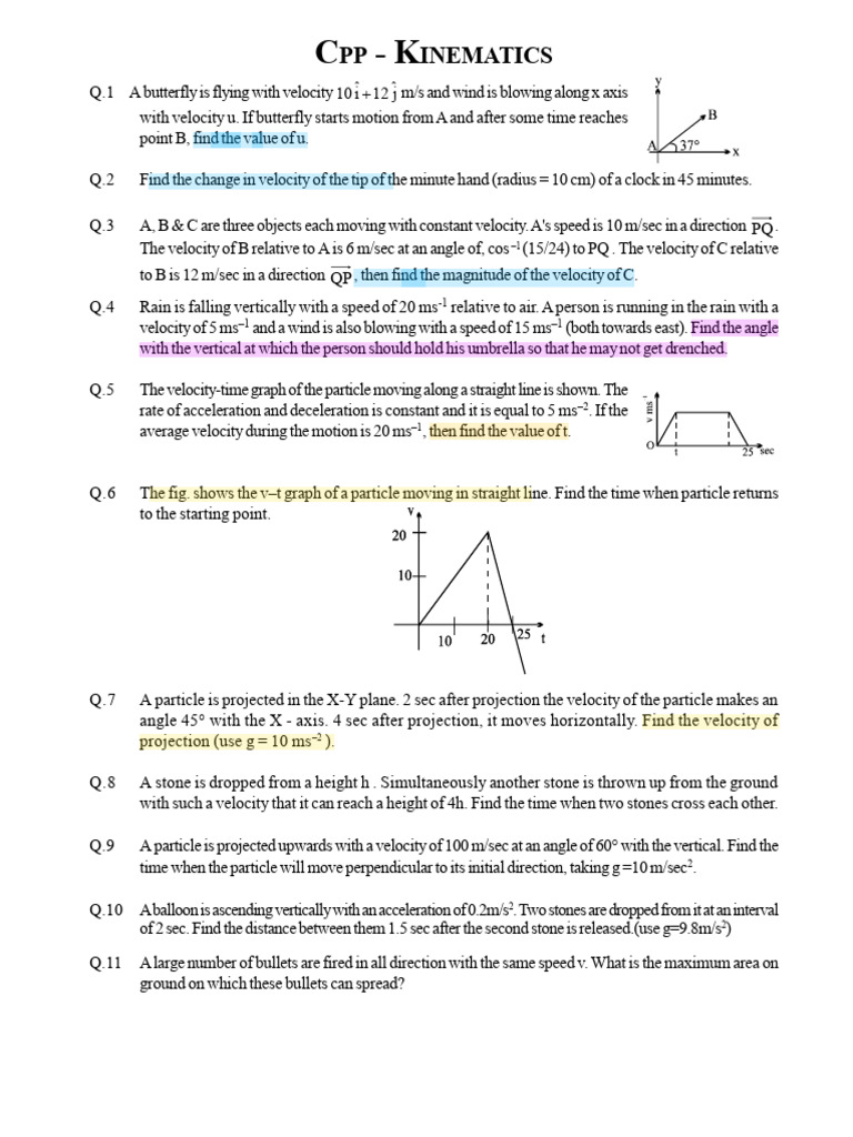 01 Kinem | PDF | Velocity | Acceleration