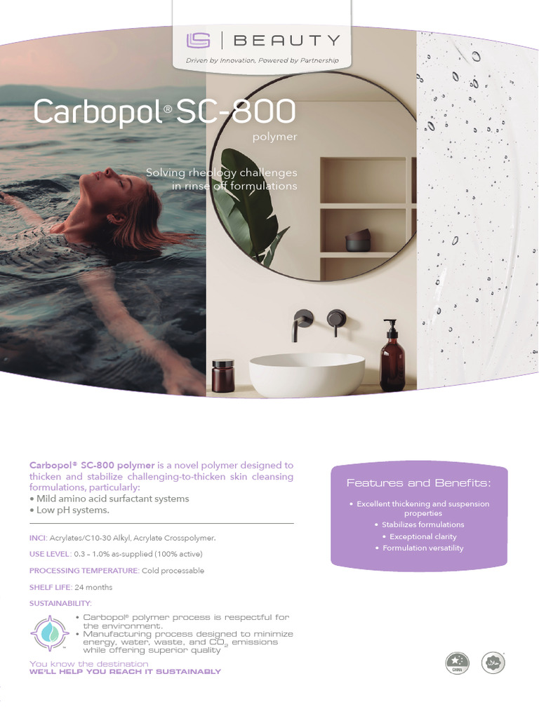 Carbopol®SC 800 Polymer Brochure | PDF | Surfactant | Sodium Hydroxide