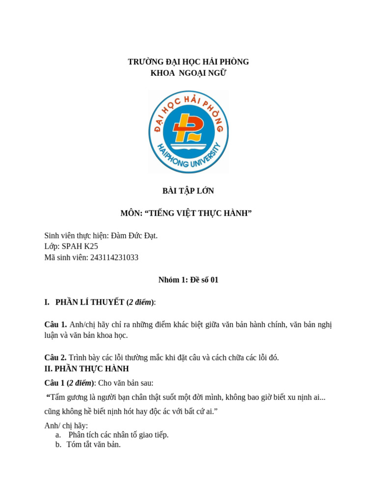 BÀI TẬP LỚN TVTH | PDF