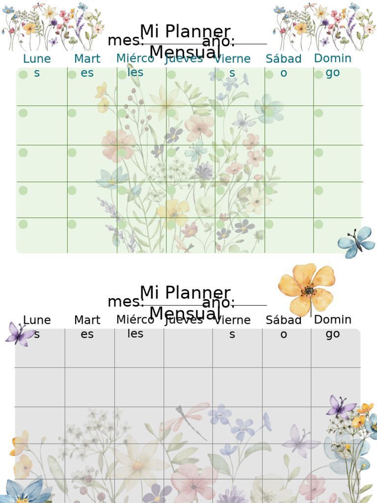 Mi Planner Mensual | PDF