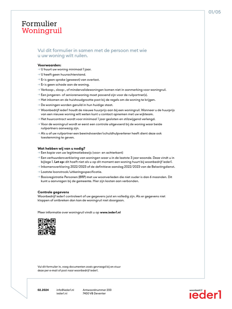 Formulier Woningruil Digitaal | PDF