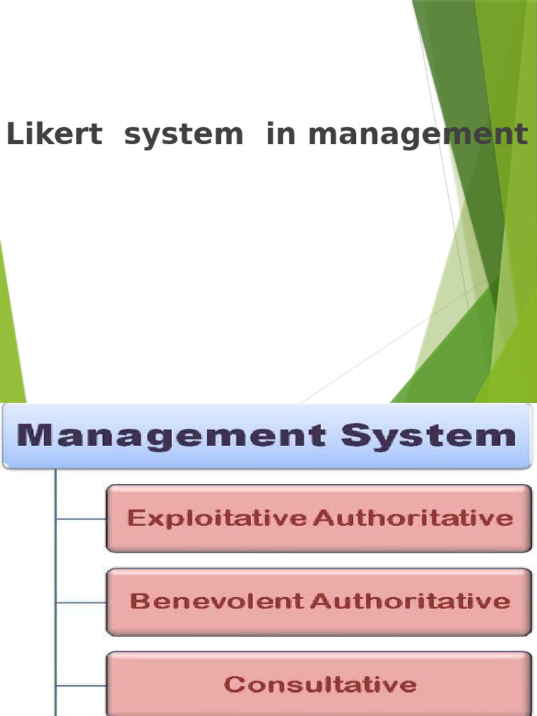 Likert System in Management Final 2 | PDF | Leadership | Goal
