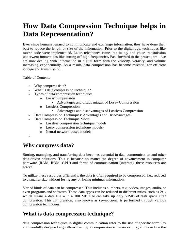 Data Representation Through Compression | PDF | Data Compression | Codec