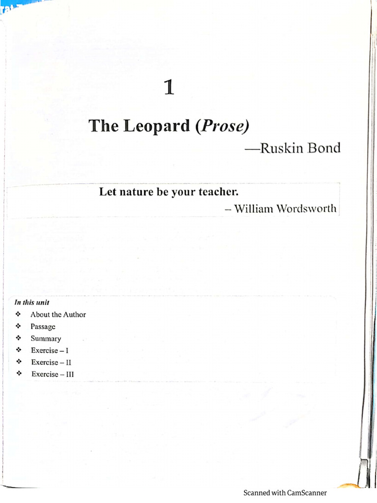 The Leopard - Ruskin Bond | PDF