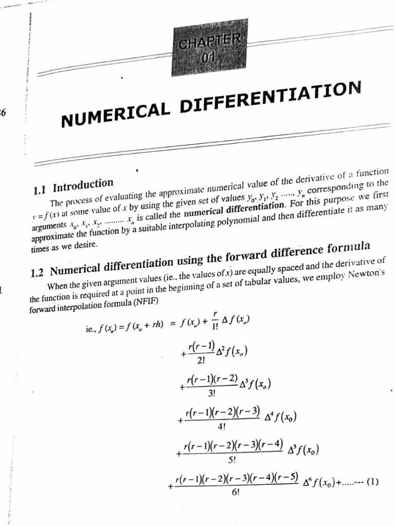 Numerical differential | PDF | Finite Difference | Derivative