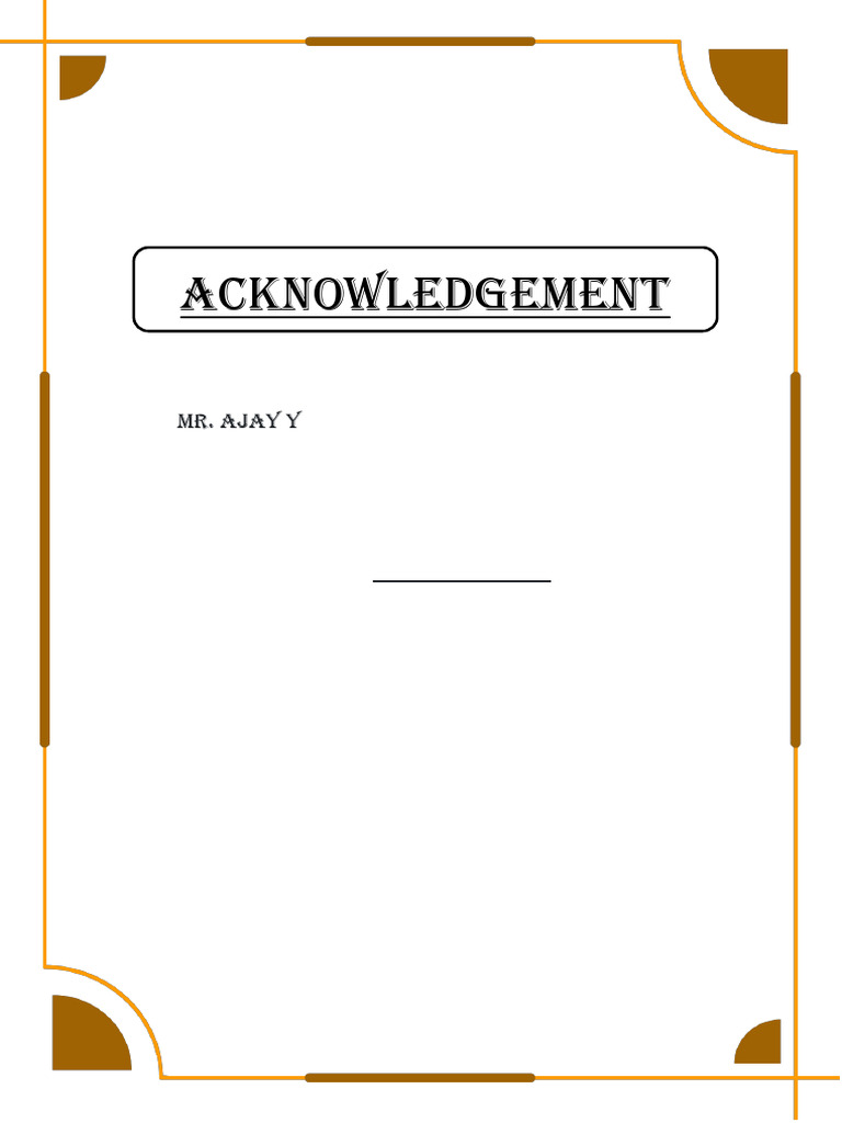 Acknowledgement - AJAY SIVAN | PDF