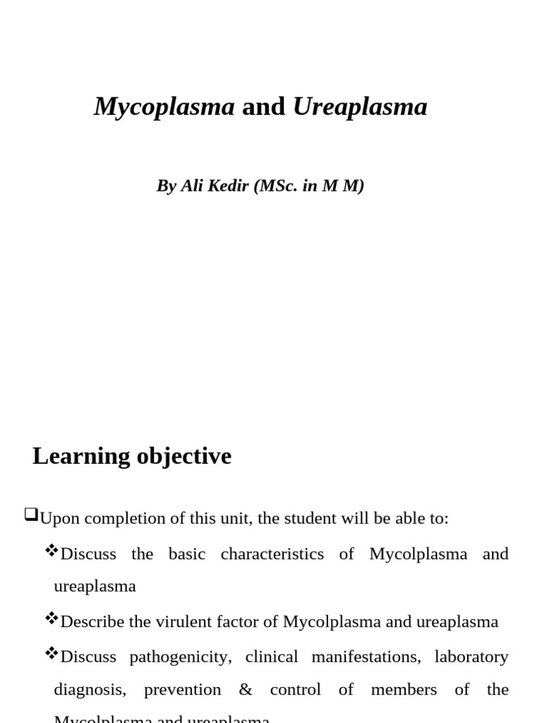 Genus Mycoplasma and Ureaplasma 2015-1-1 | PDF | Mycoplasma | Pneumonia