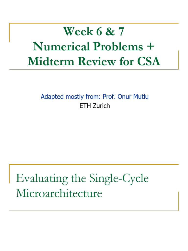 Week6 Performance Numericals | PDF | Central Processing Unit | Integrated Circuit