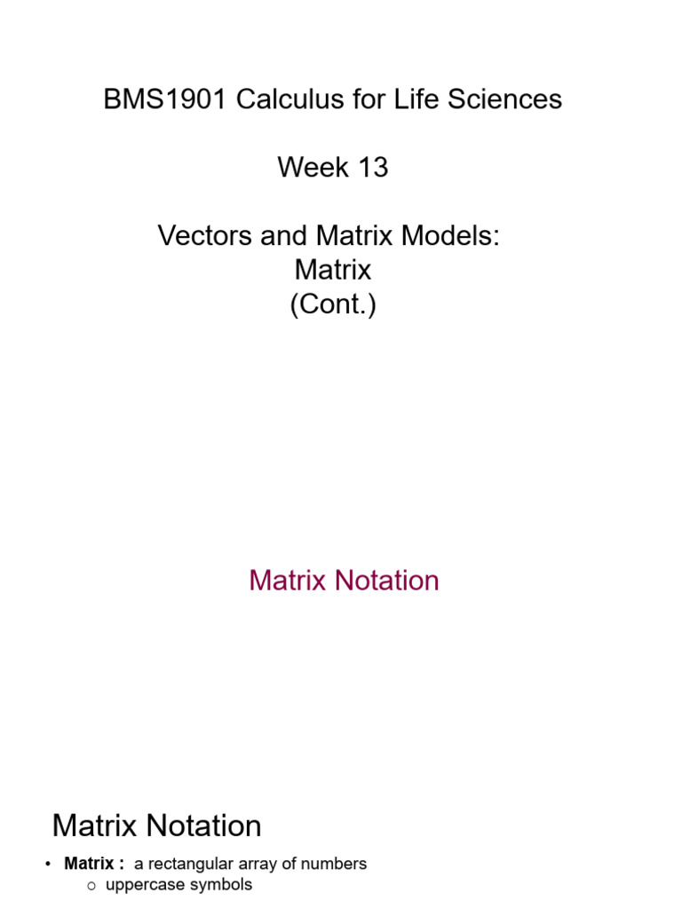Cal Lec Week13 Canvas | PDF | Matrix (Mathematics) | Determinant