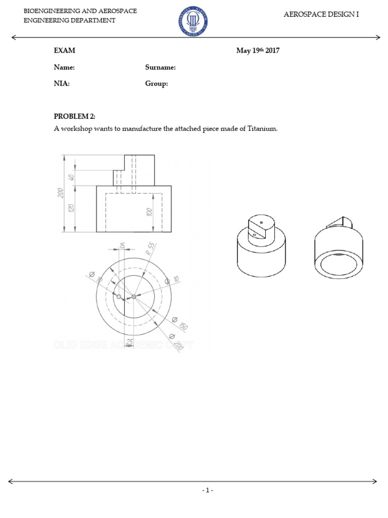 Exam 19052017 Problem 2 Sol | PDF | Machining | Metalworking