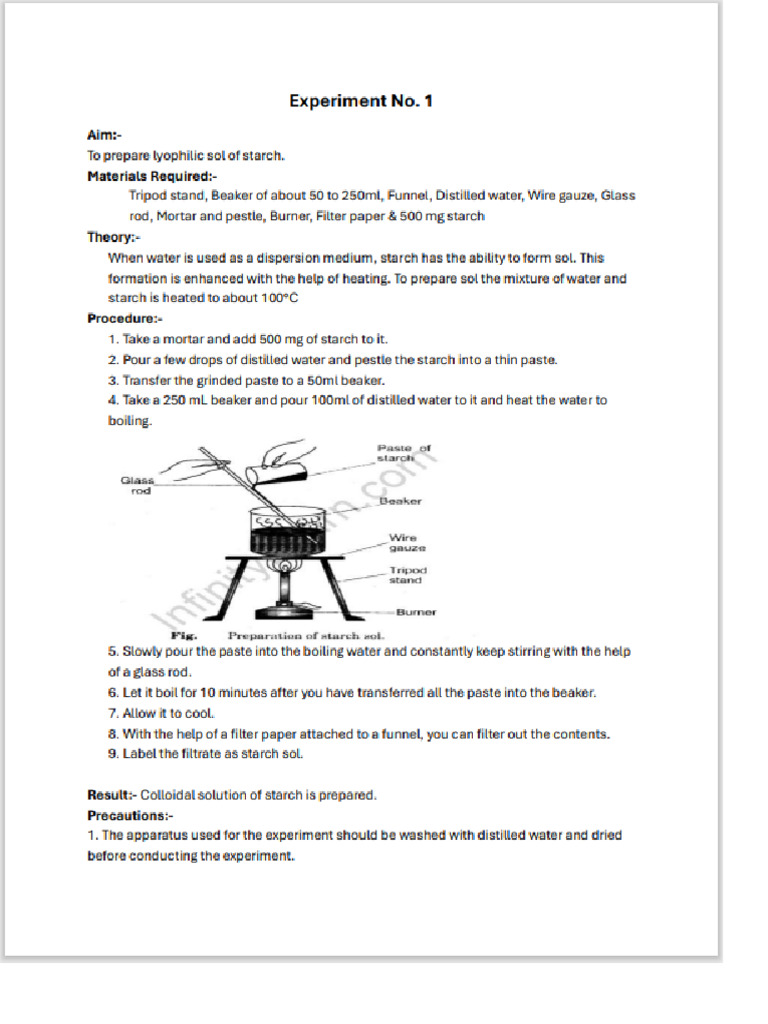 Chemistry Practical Part 1 | PDF