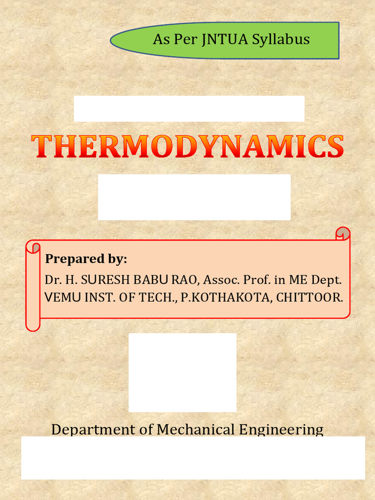JNTUA Thermodynamics - PPT Notes - R20 | PDF | Heat | Thermodynamics JNTUA Thermodynamics - PPT Notes - R20 | PDF | Heat | Thermodynamics