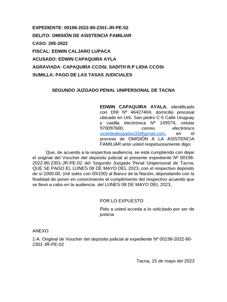 pago de tasa judicial (1) | PDF