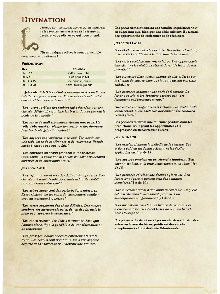 Gameplay Divination | PDF