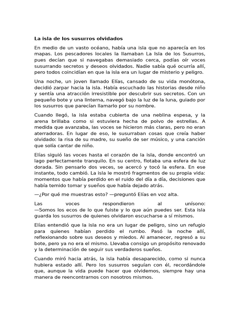 La Isla de los Susurros: Redescubriendo sueños | PDF