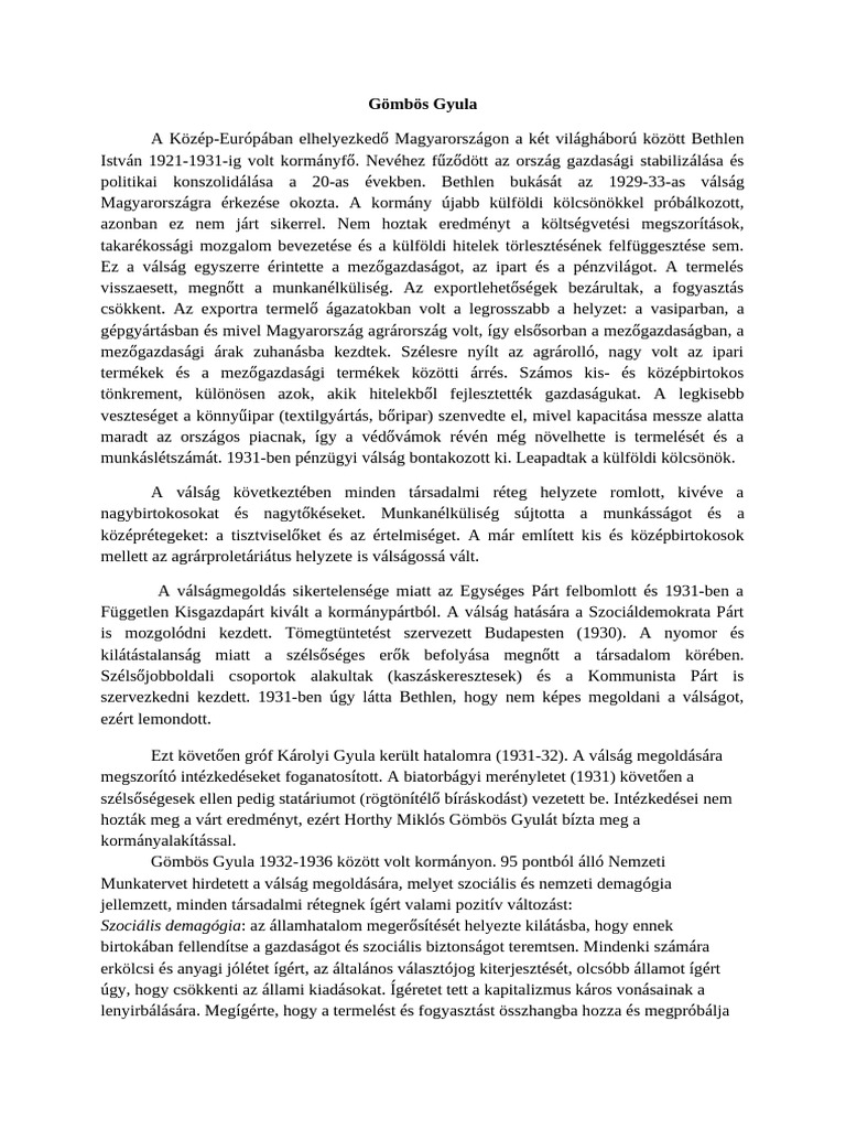 Gömbös Gyula | PDF