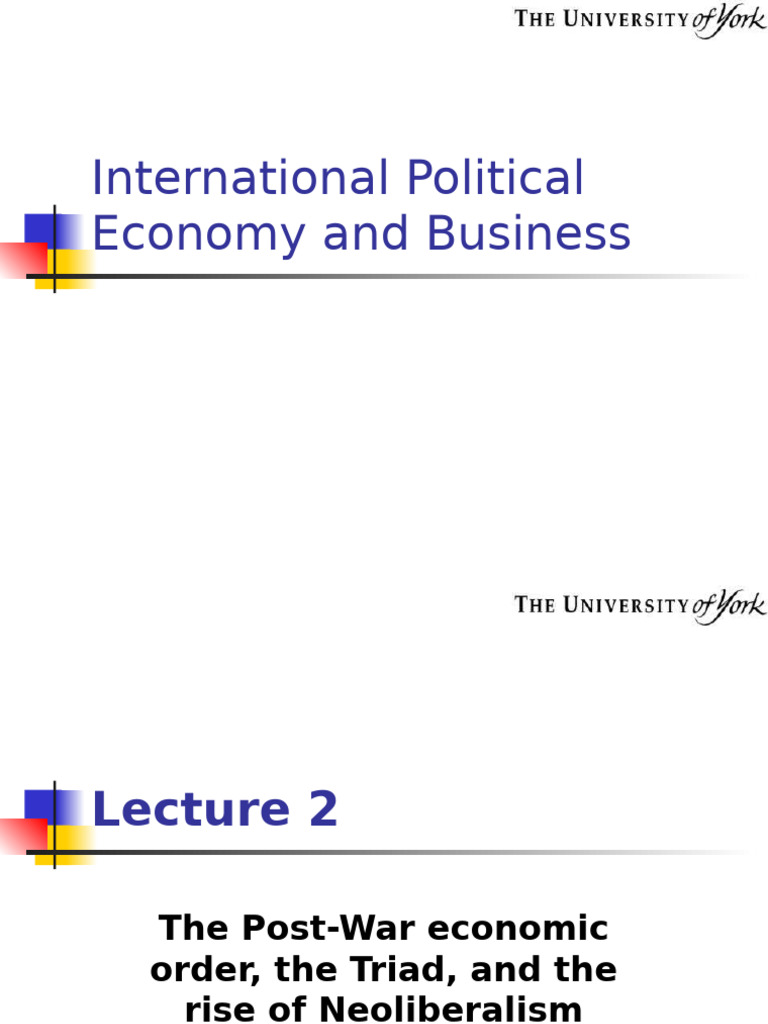 Post-War Economic Order and Neoliberalism | PDF | Bretton Woods System ...