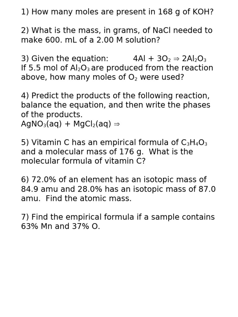 Other Calculations Challenge | PDF