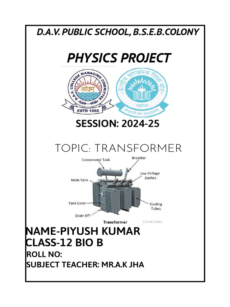 Physics Project | PDF | Inductor | Transformer