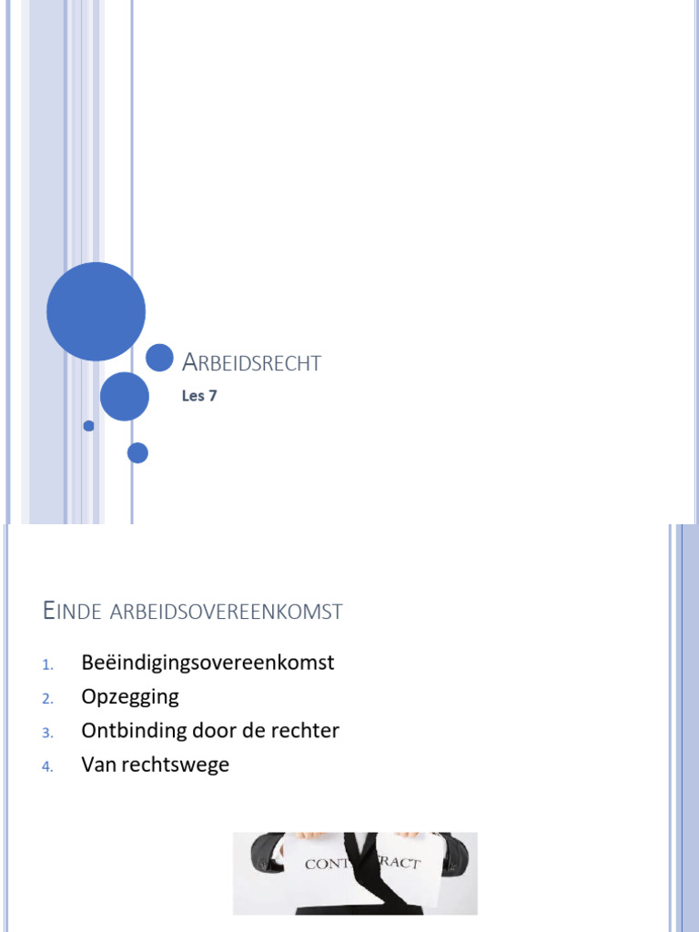 Les 7 - Arbeidsrecht Leerjaar 2024-2025 | PDF