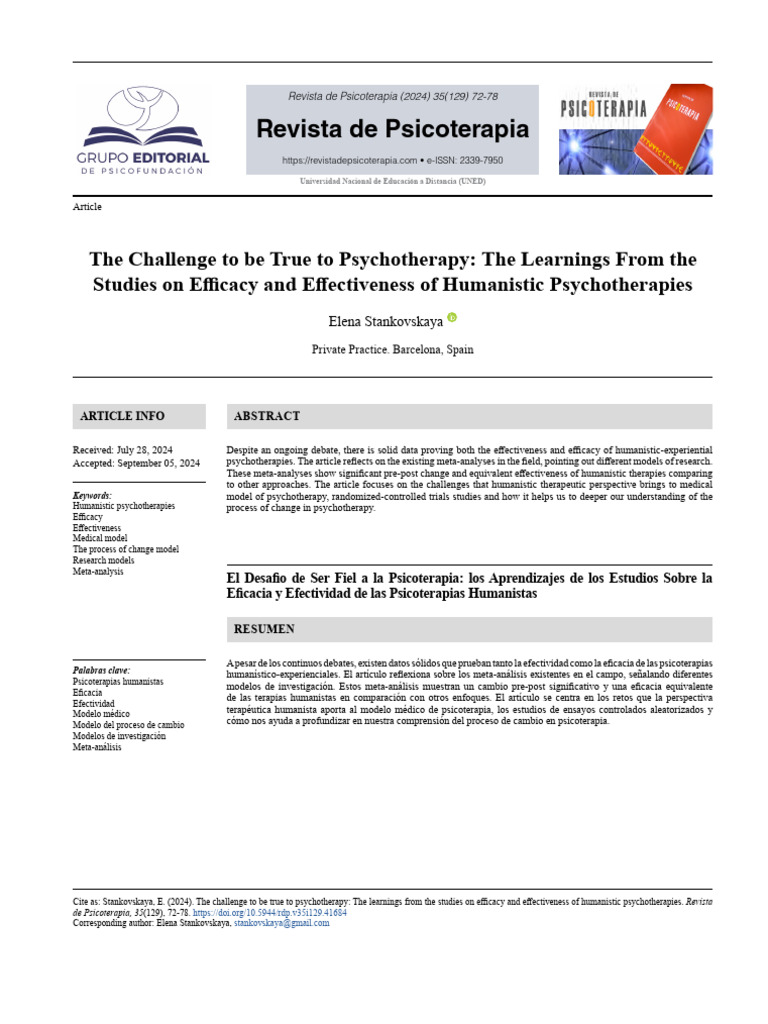 The Challenge To Be True To Psychotherapy The Lear | PDF ...