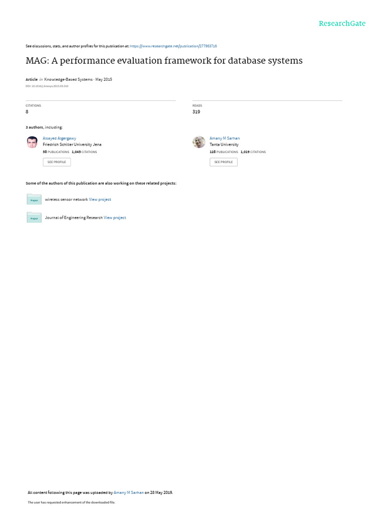 Mag A Performance Evaluation Framework For Database Systems Pdf Databases Computing