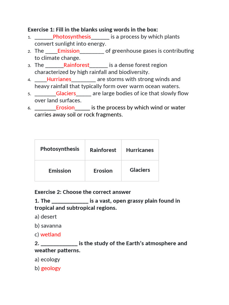 Exercise Unit 1 | PDF