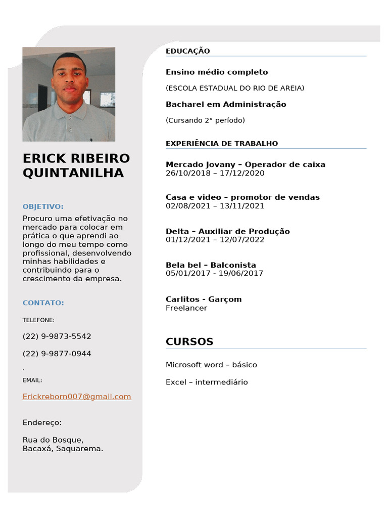 Erick currículo atualizado | PDF