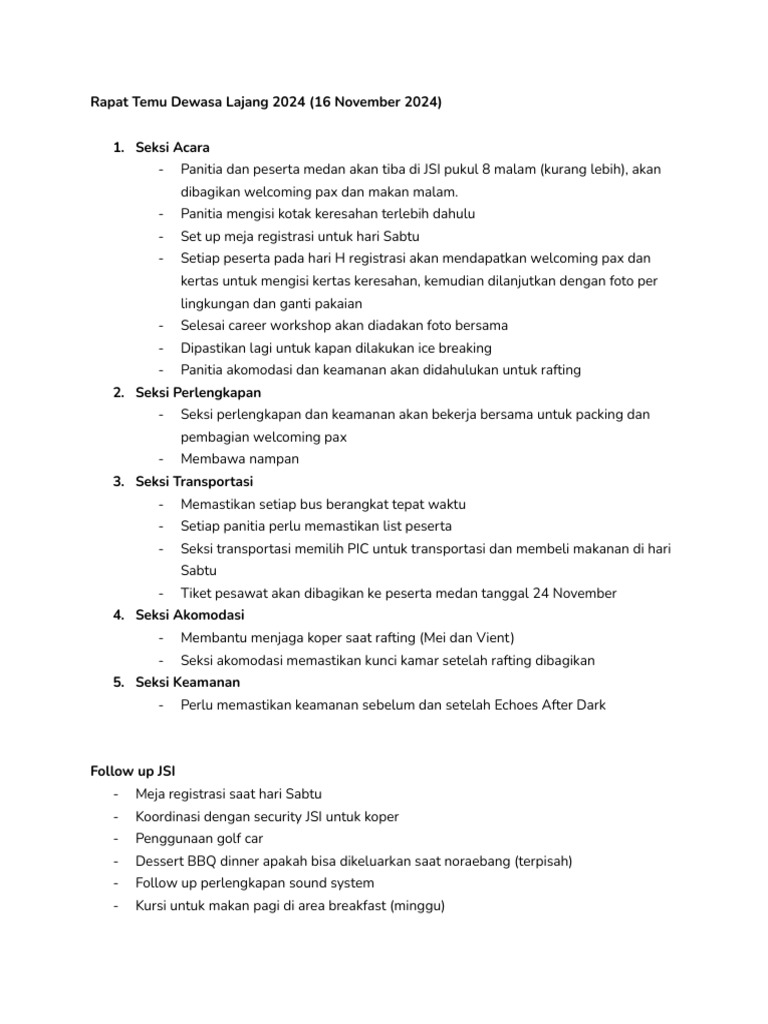 Rapat 8 - TDL 2024 | PDF