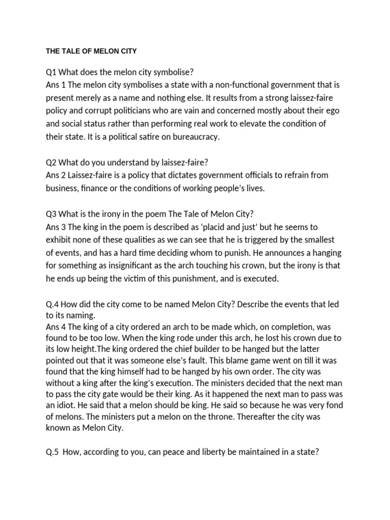 The Tale of Melon City | PDF