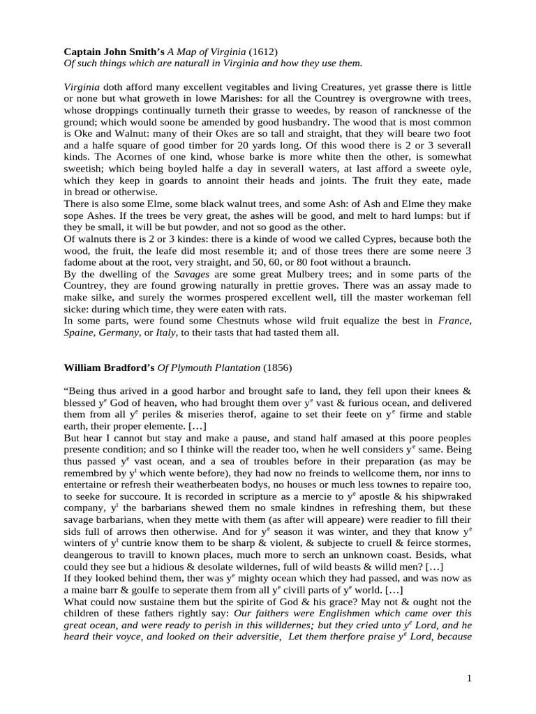 Early American Literature Excerpts | PDF
