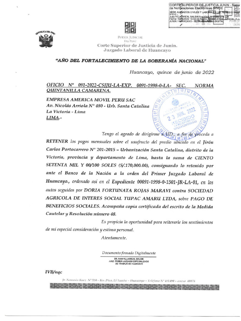 Poder Judicial Del Peru 091-2022 | PDF