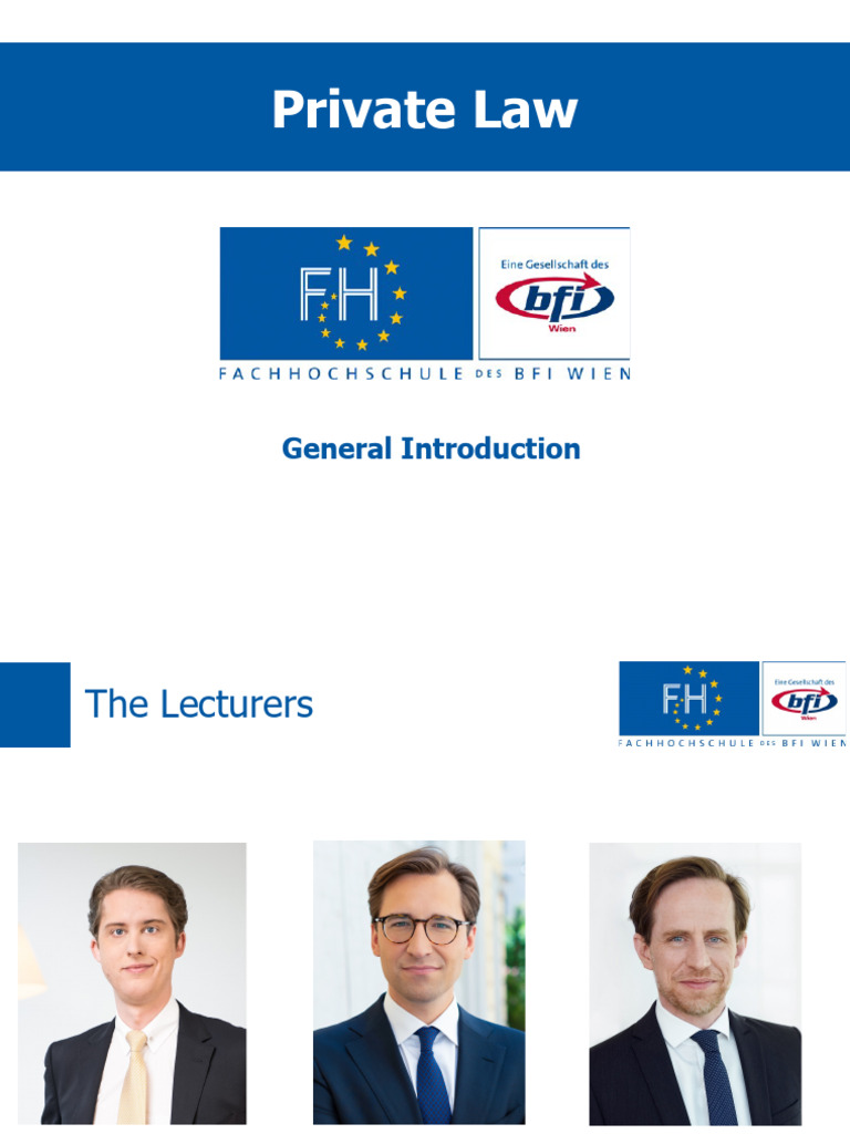 1 BFI - General Introduction WS 2023 | PDF | Common Law | Private Law