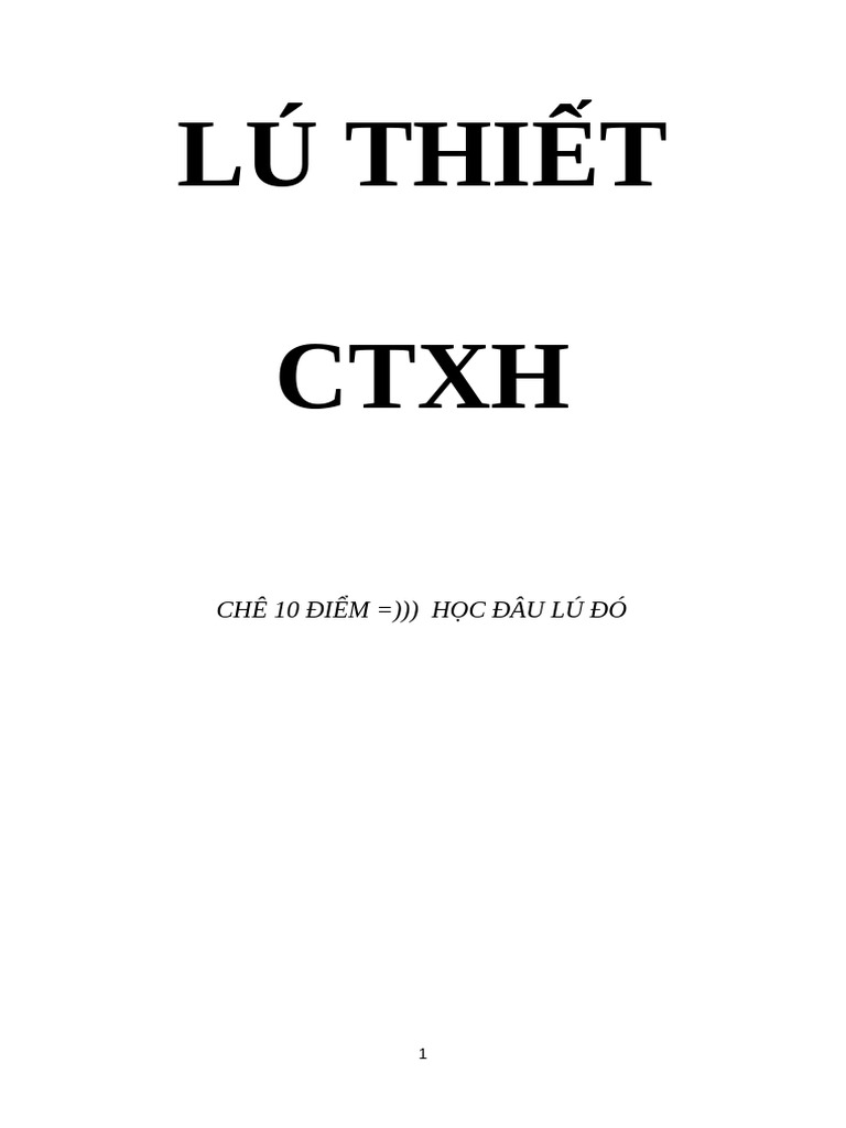 LÚ THIẾT CTXH | PDF