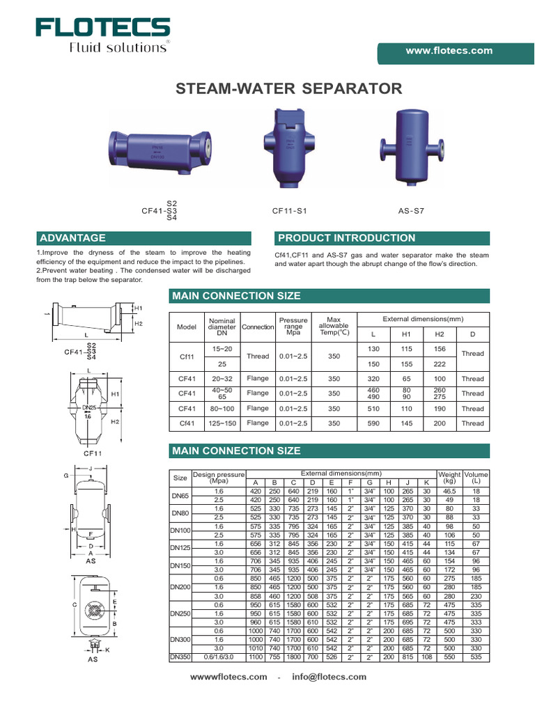 FLOTECS Steam Seperator | PDF | Energy Technology | Mechanical Engineering