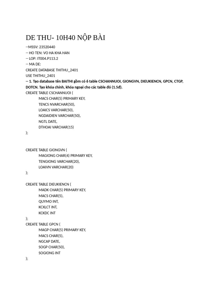 On Thi Thuc Hanh | PDF