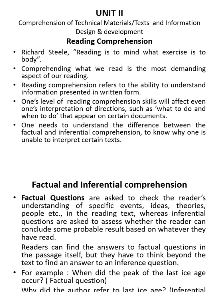 READING COMPREHENSION | PDF | Reading Comprehension | Learning