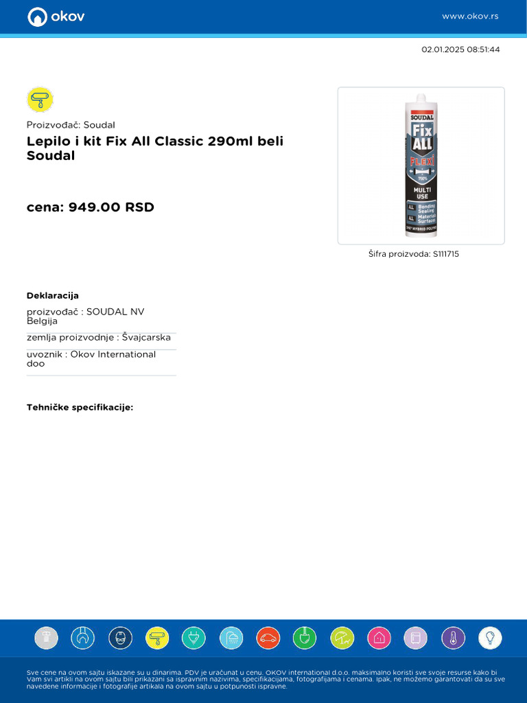 lepilo-i-kit-fix-all-classic-290ml-beli-soudal | PDF