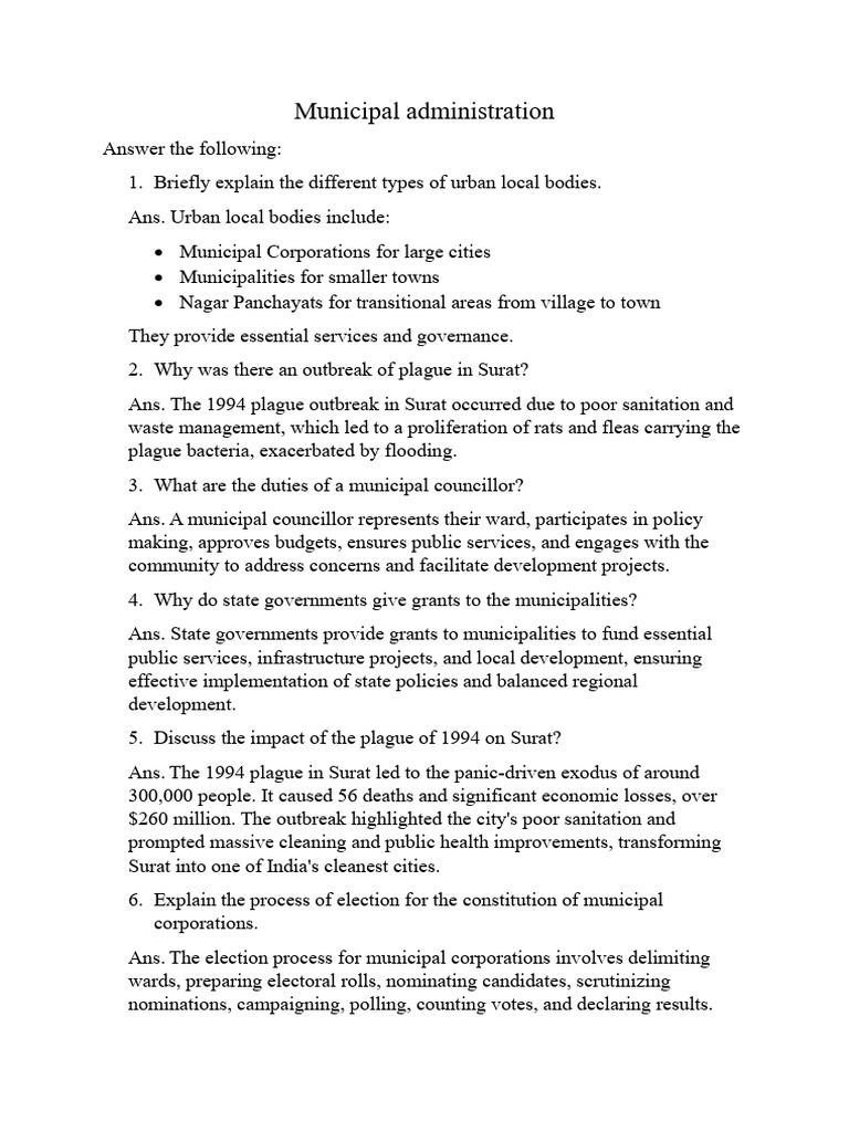 municipality | PDF | Governance | Public Health