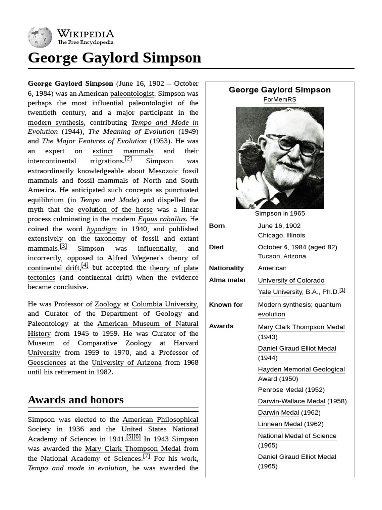 George_Gaylord_Simpson | PDF | Science