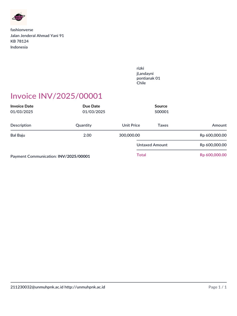 Inv 2025 00001 | PDF