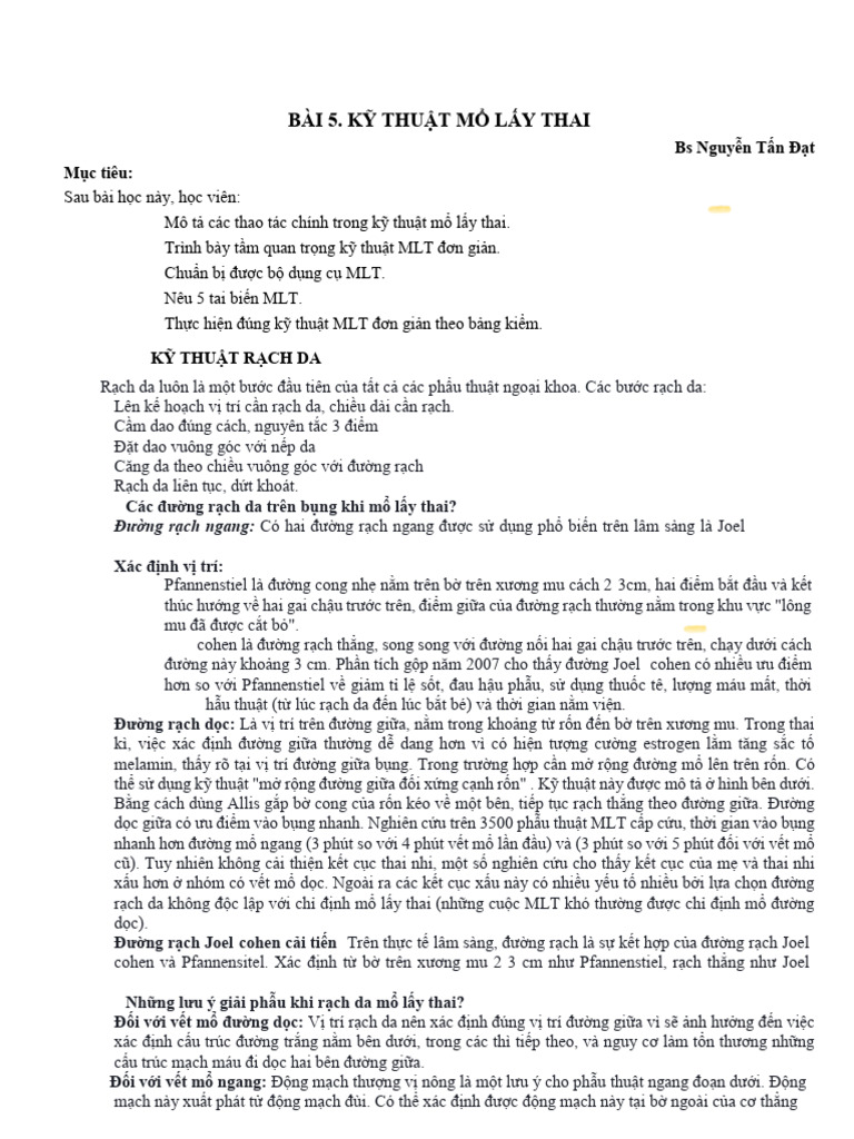 MỔ LẤY THAI-final | PDF