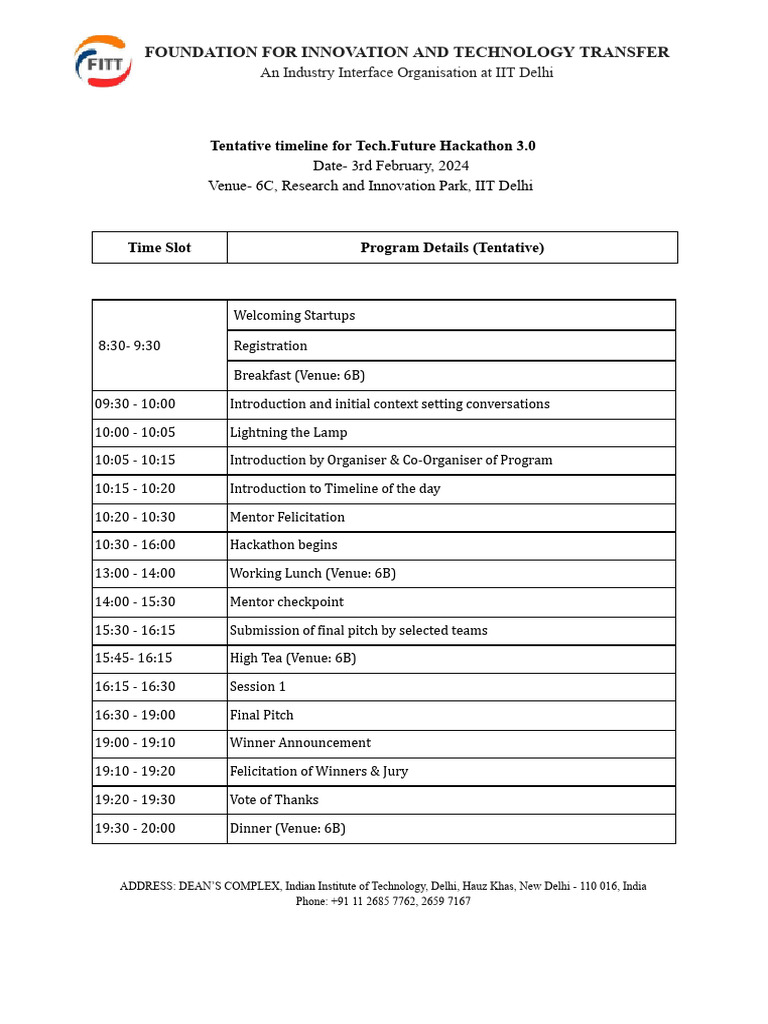 Agenda For Tech - Future Hackathon 3.0 | PDF