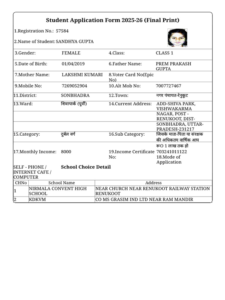 SANDHYA GUPTA ADMISSION | PDF SANDHYA GUPTA ADMISSION | PDF