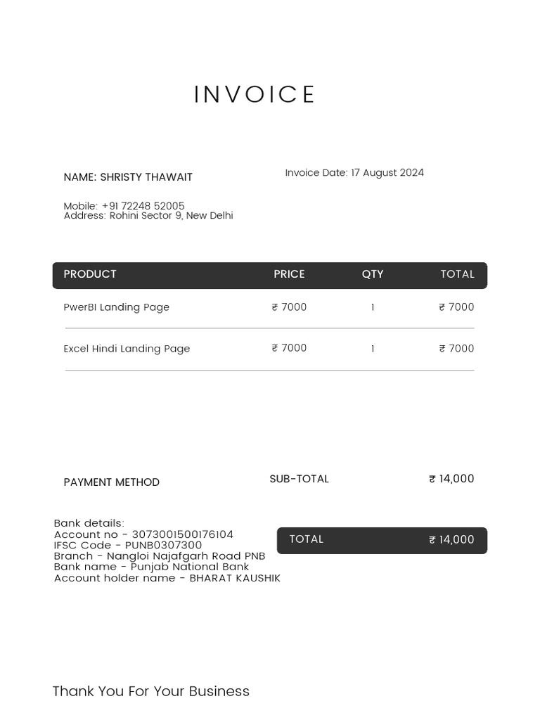 Shristy Invoice | PDF